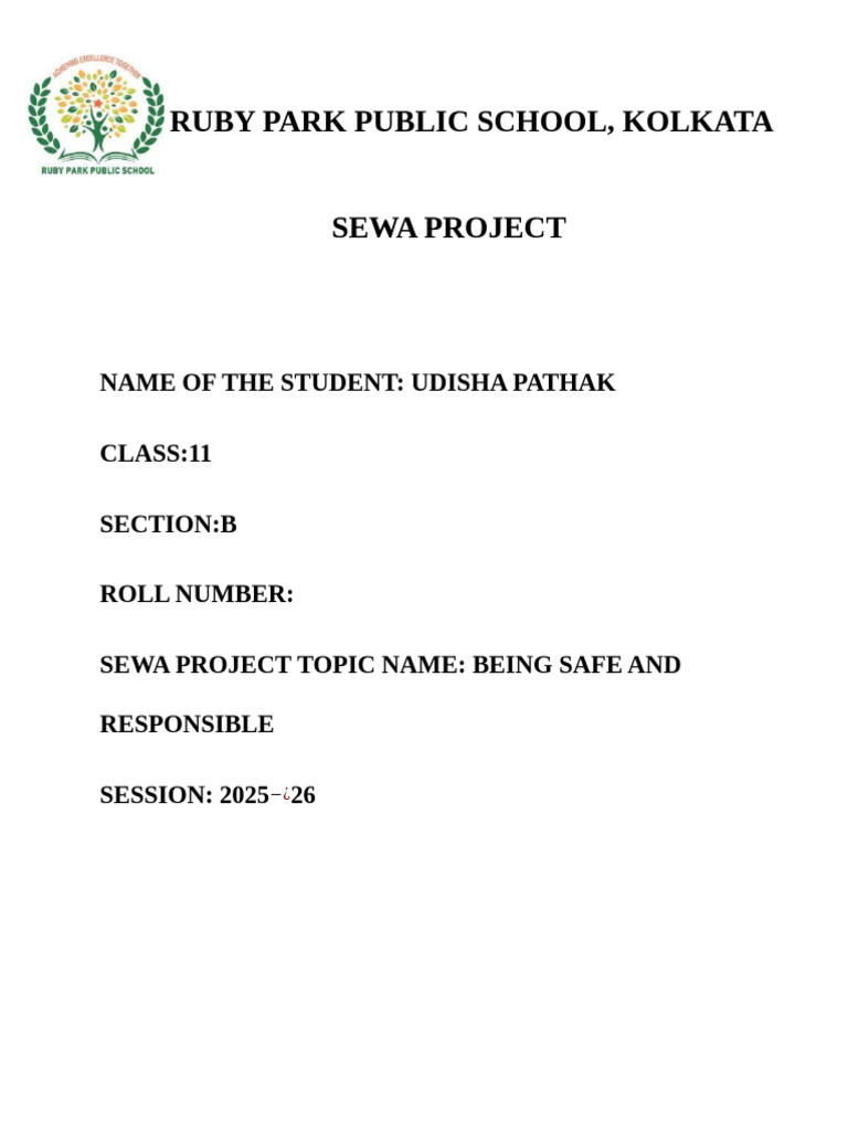 Sewa Project: Being Safe and Responsible | PDF