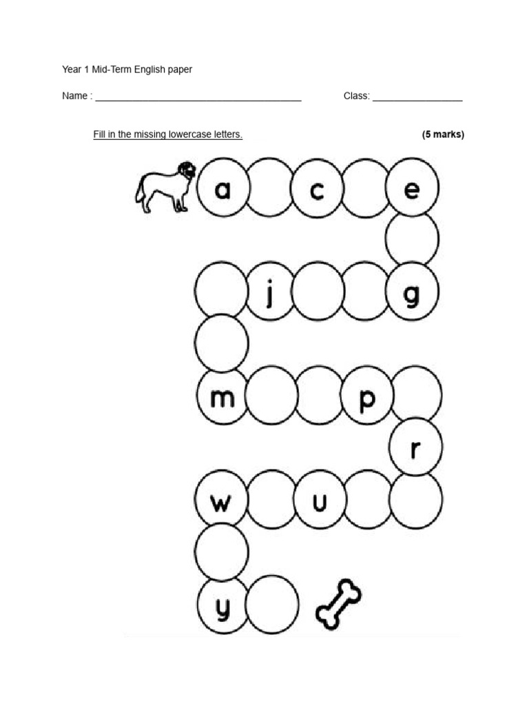 Year 1 Mid - Term English Paper | PDF