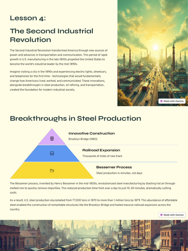 Lesson 4 The Second Industrial Revolution 2025 | PDF | Telephone | Rail ...
