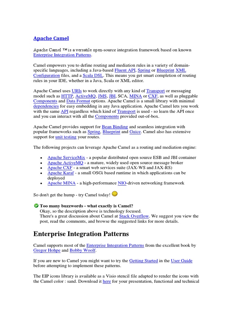 Apache Camel - Enterprise Integration Patterns | PDF | X Path | Application Programming Interface