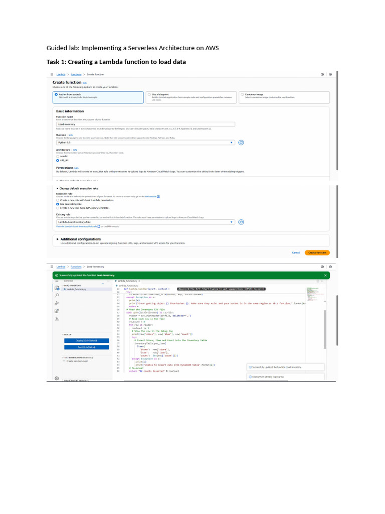 Module 14 - Guided Lab-Implementing A Serverless Architecture On AWS | PDF