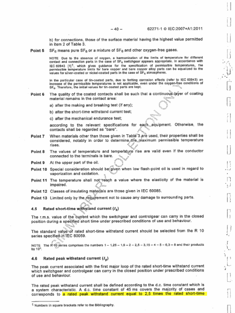 Iec 62271-1 Peak Factor | PDF