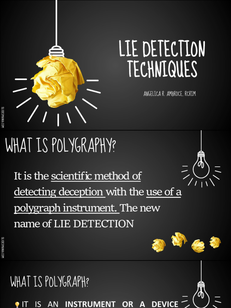 Lie Detection Techniques Explained | PDF | Polygraph | Lie