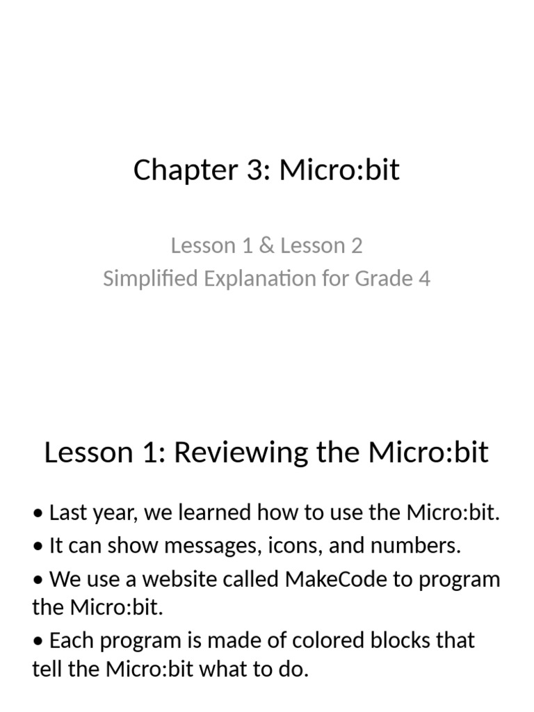 Microbit Lesson1 2 Grade4 | PDF