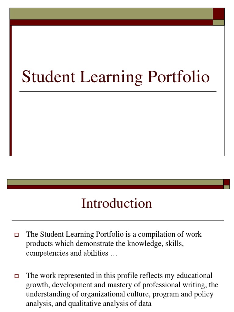 Student Learning Portfolio Template | PDF