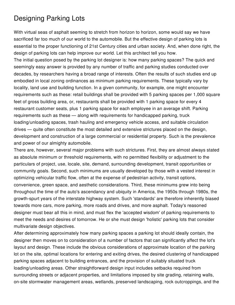 Designing Parking Lots | PDF