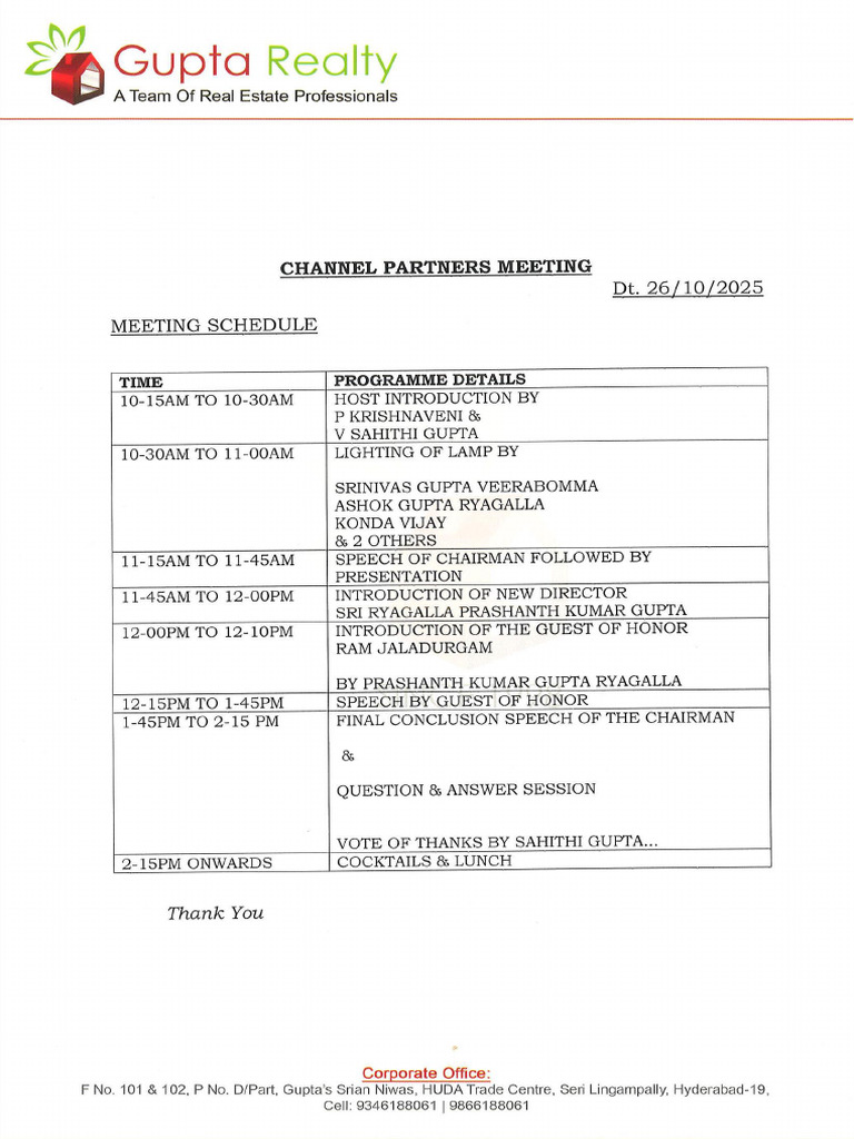 Meeting Schedule | PDF