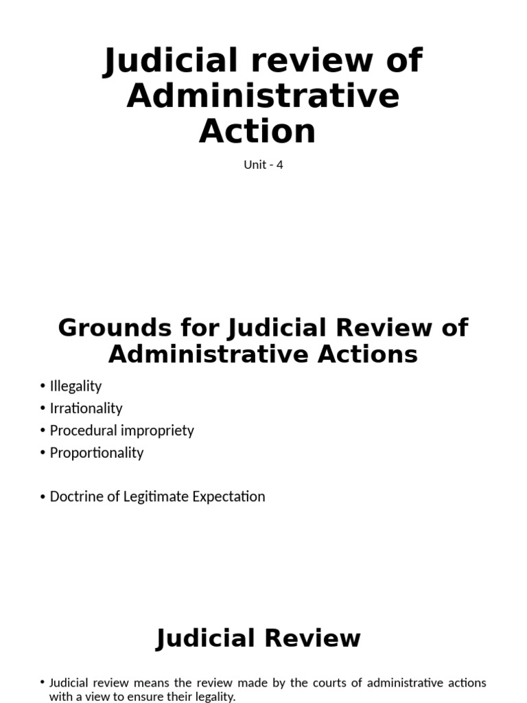 Judicial Review of Administrative Action | PDF | Judicial Review ...