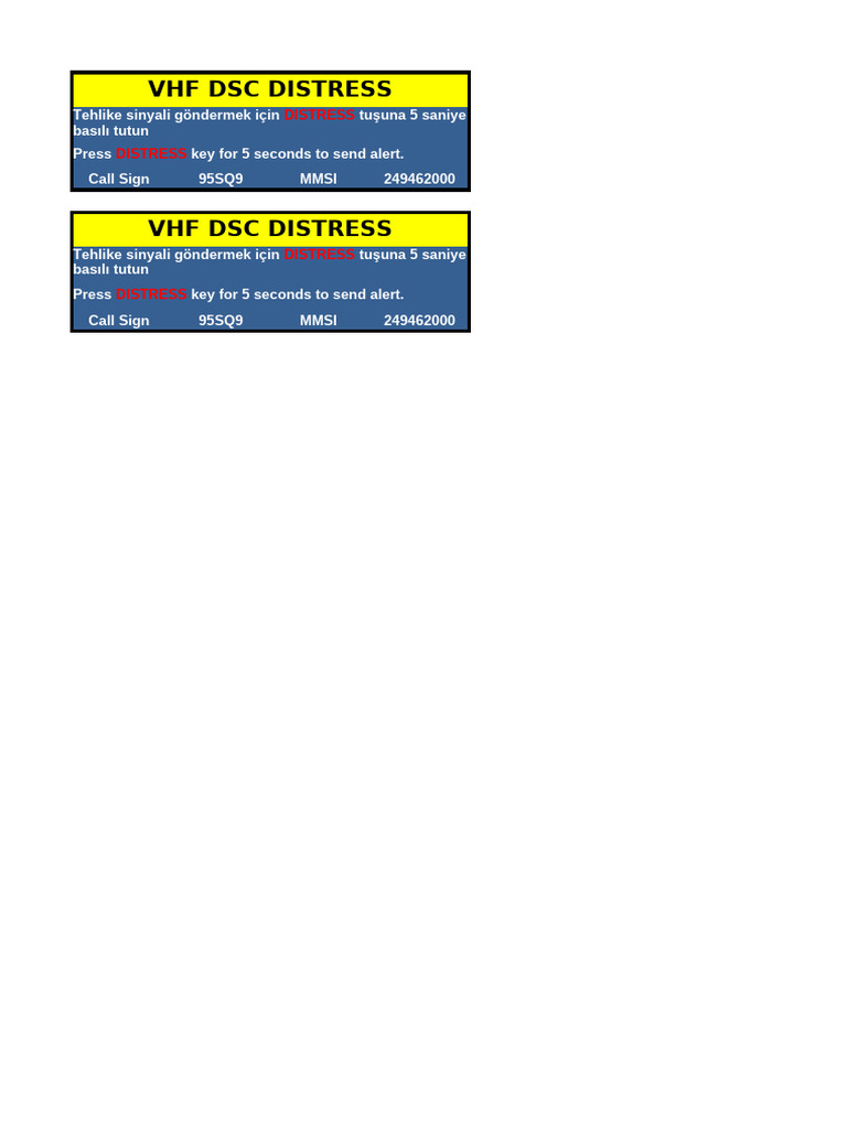 VHF DSC Distress Alert | PDF
