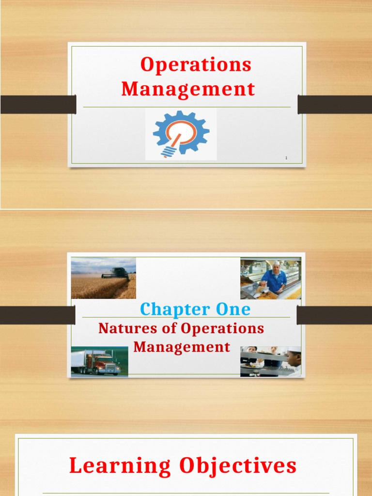 Operational Management Chapter-One | PDF | Labour Economics ...