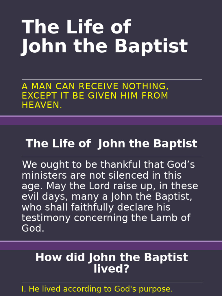 Lessons from the Life of John the Baptist | PDF | John The Baptist ...