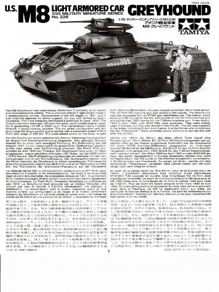 US M8 Light Armored Car-Instructions | PDF