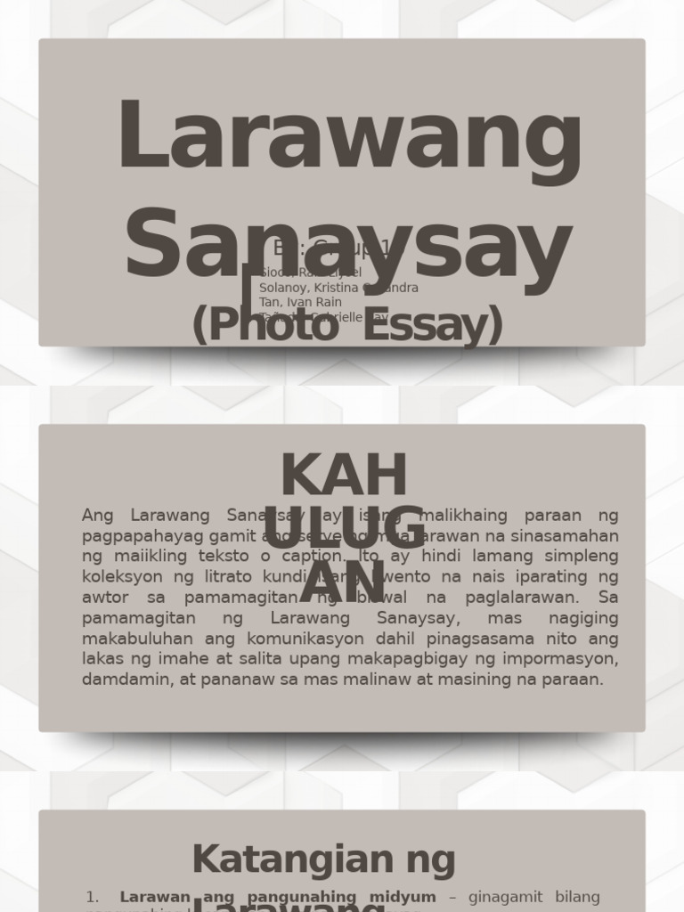 Photo Essay o Larawang Sanaysay | PDF