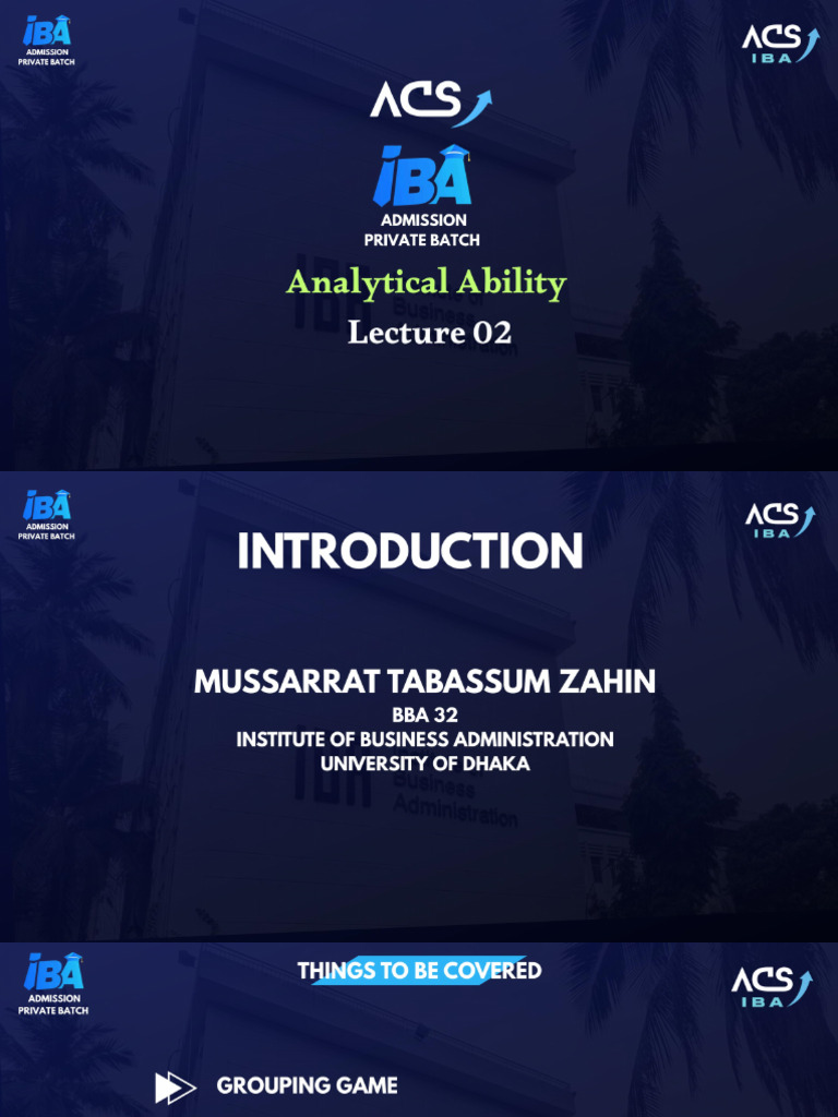 Analytical Ability Lecture 02 | PDF