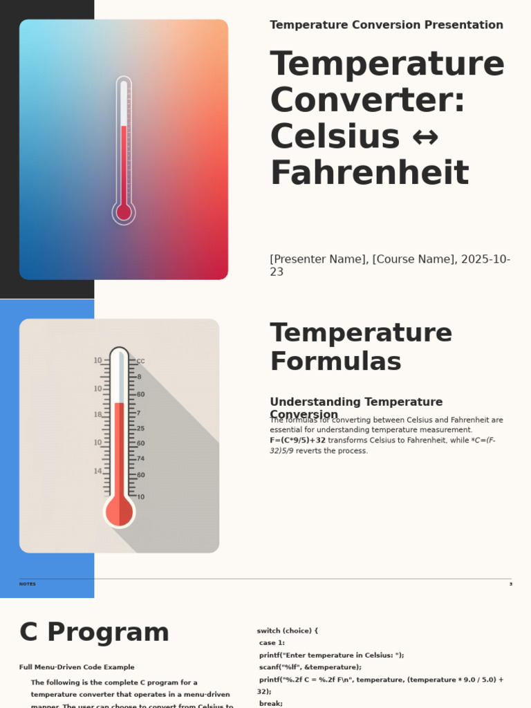 Presentation - Temperature Converter Celsius Fahrenheit | PDF ...