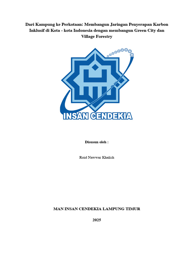 Jaringan Penyerapan Karbon Inklusif di Kota | PDF