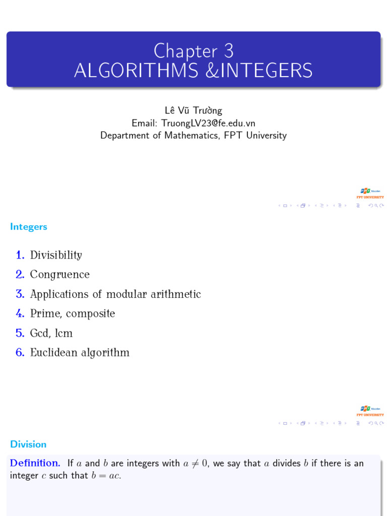 Discrete Mathematics 3.2 The Integers Ver4.6 | PDF | Prime Number ...