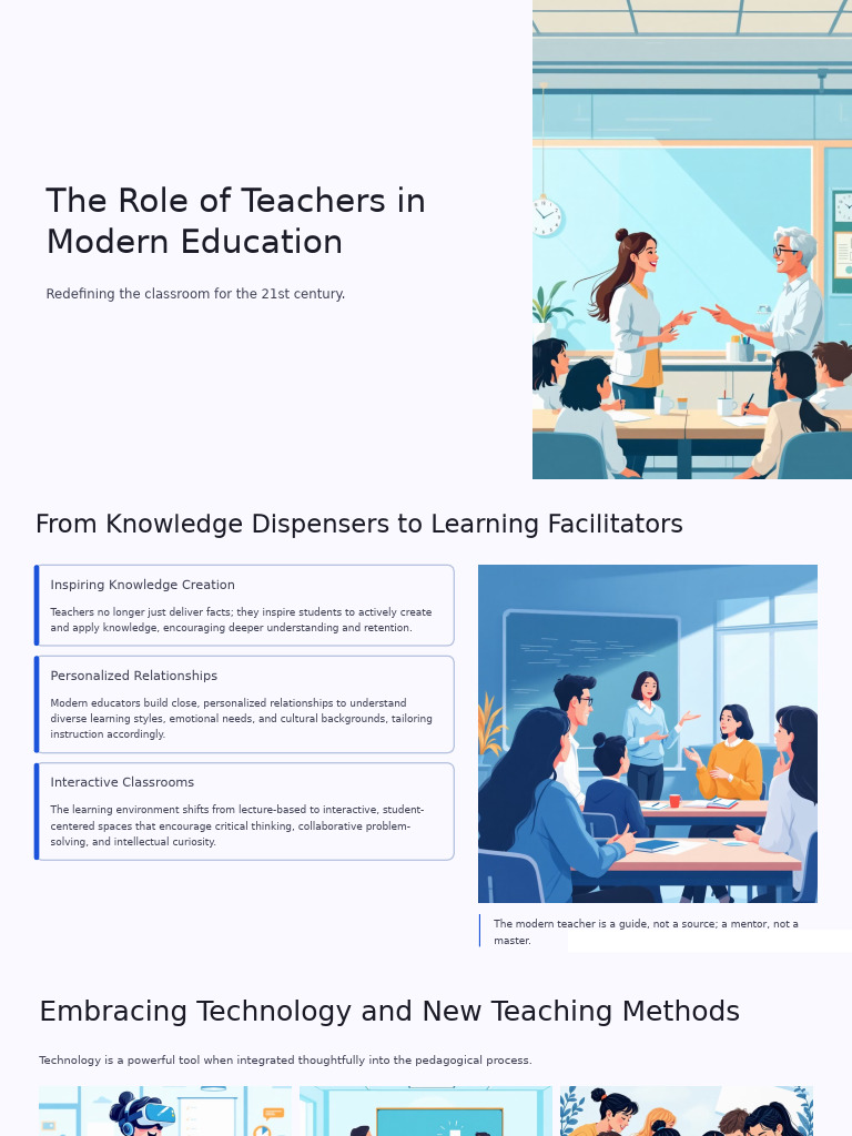 The Role of Teachers in Modern Education | PDF | Learning | Mentorship