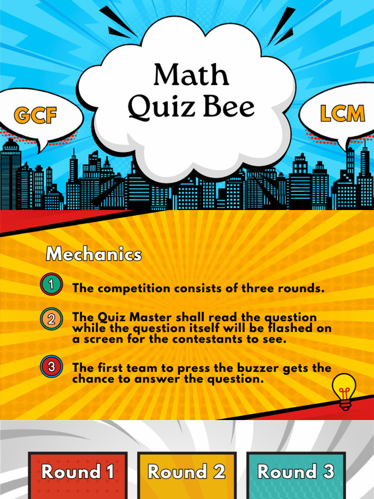 Math Quiz Bee: GCF and LCM Challenge | PDF | Discrete Mathematics ...