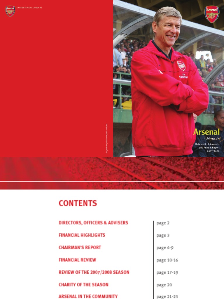 Arsenal Annual Report 2008 | PDF | Revenue | Arsenal F.C.