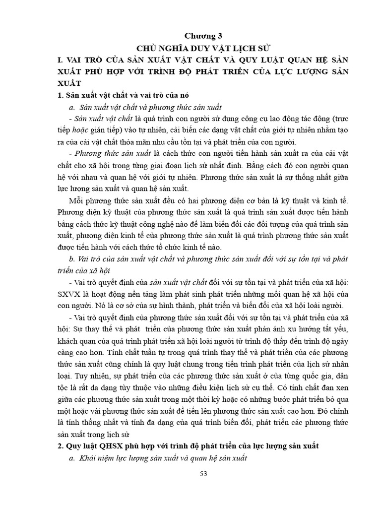 Tom Tat Chuong 3 Chu Nghia Duy Vat Lich Su Triet Hoc Mac Lenin Dai Hoc