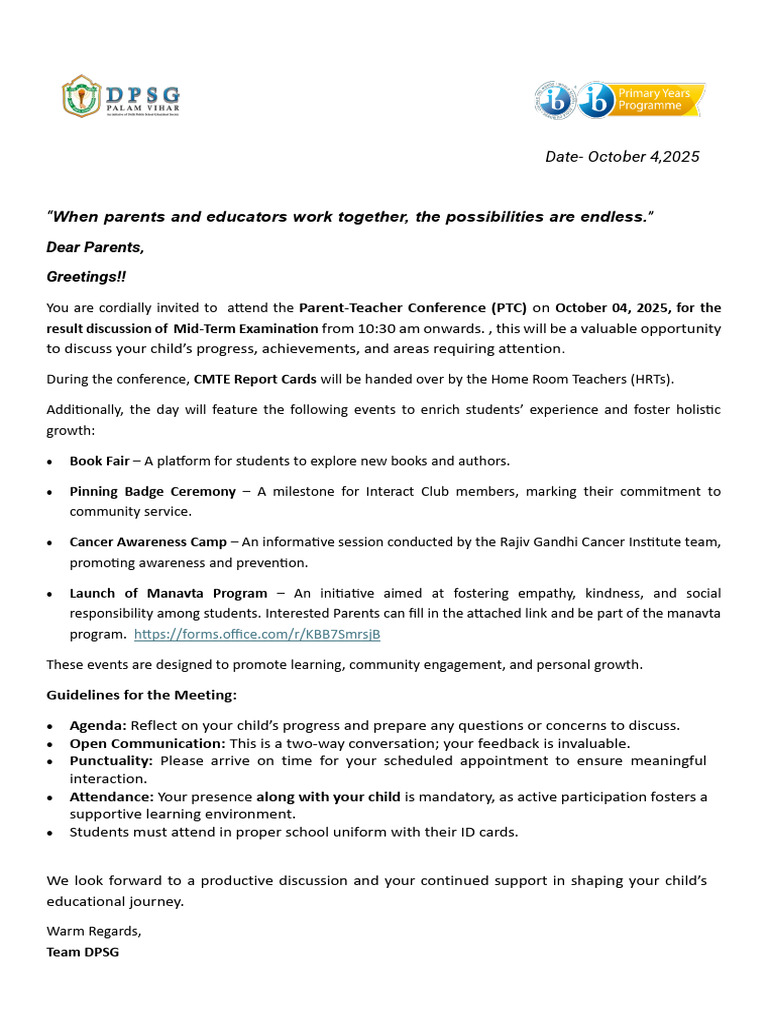 PTC - Letter - 4th October 2025 | PDF