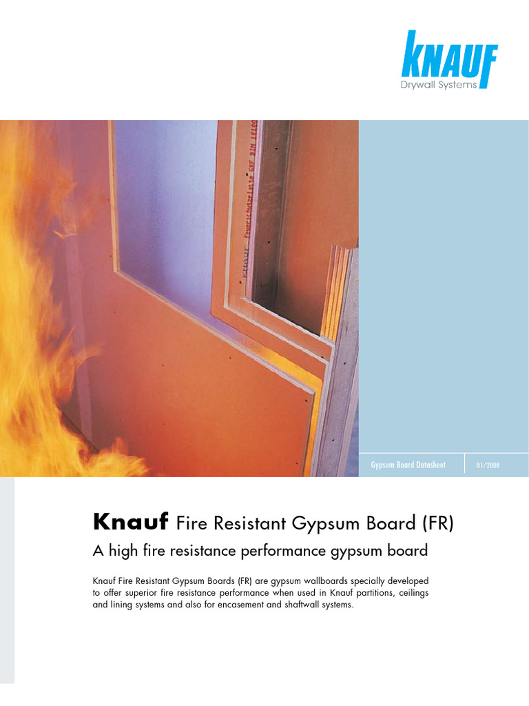 Knauf Fire Resistant Gypsum Board Overview | PDF | Drywall | Wall