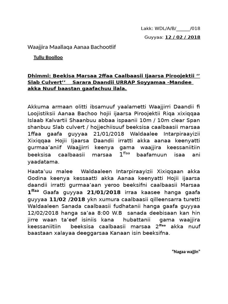 Xalayaa Beeksisa Caalbaasii | PDF