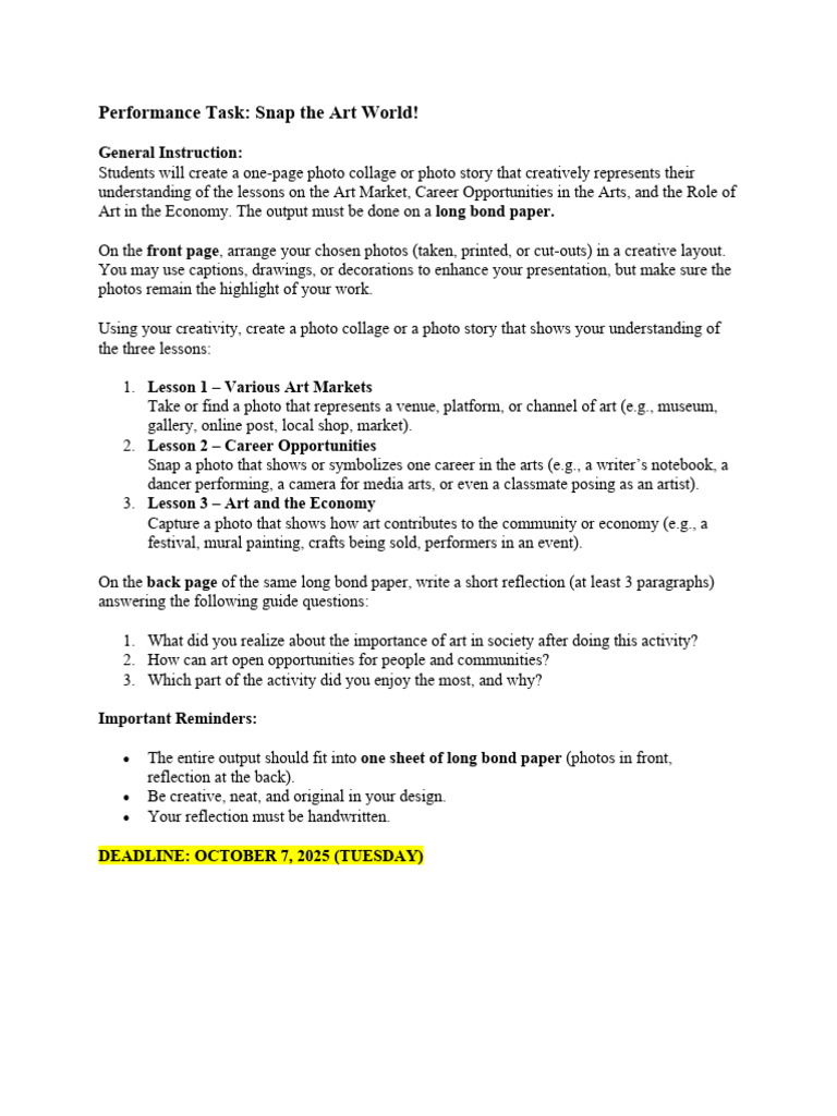 Quarter 2 Performance Task No. 2 | PDF