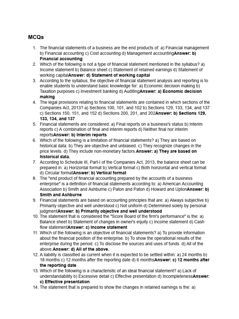 DSE 2 Unit 1 | PDF | Balance Sheet | Cash Flow Statement