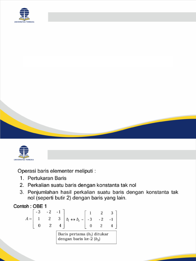 Operasi Baris Elementer dalam OBE | PDF