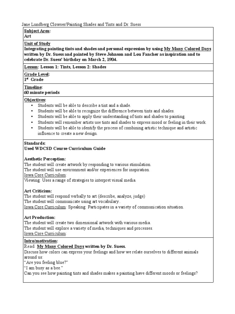 Painting Tints and Shades for Kids | PDF | Color | Paintings