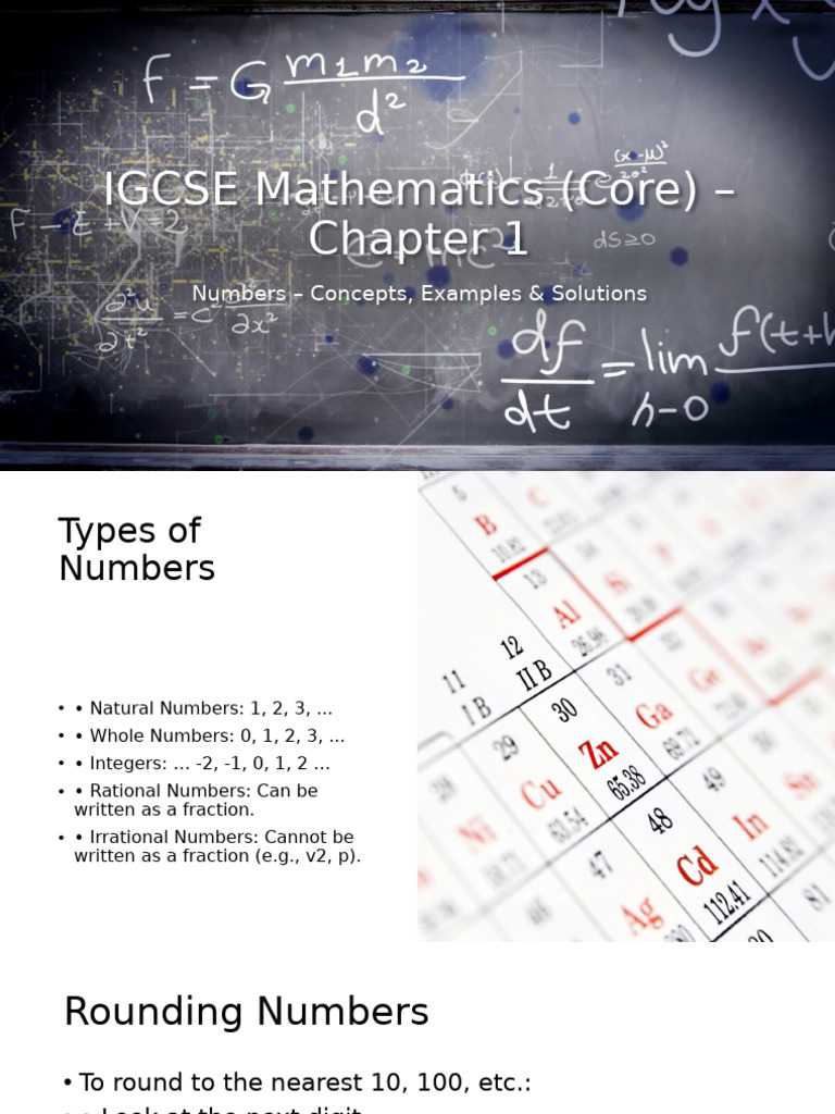 IGCSE Mathematics (Core) - Chapter 1 | PDF