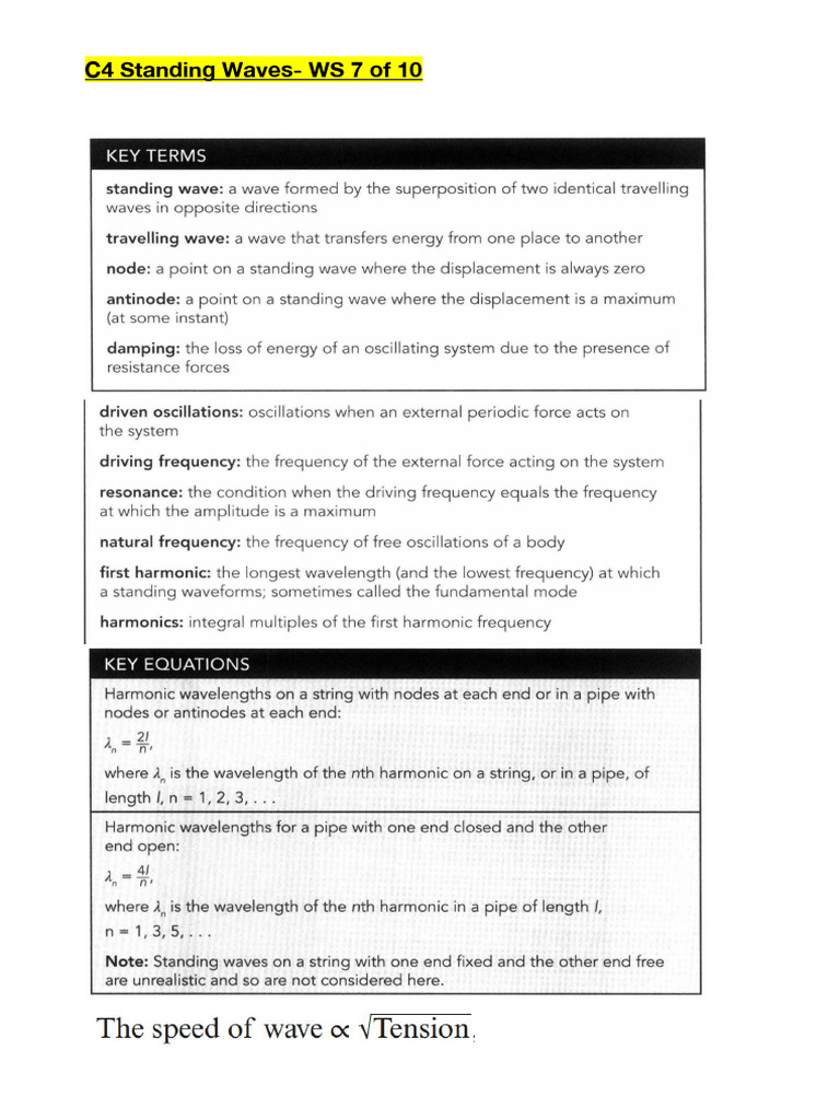 C4 Standing Waves WSdocxpdf | PDF
