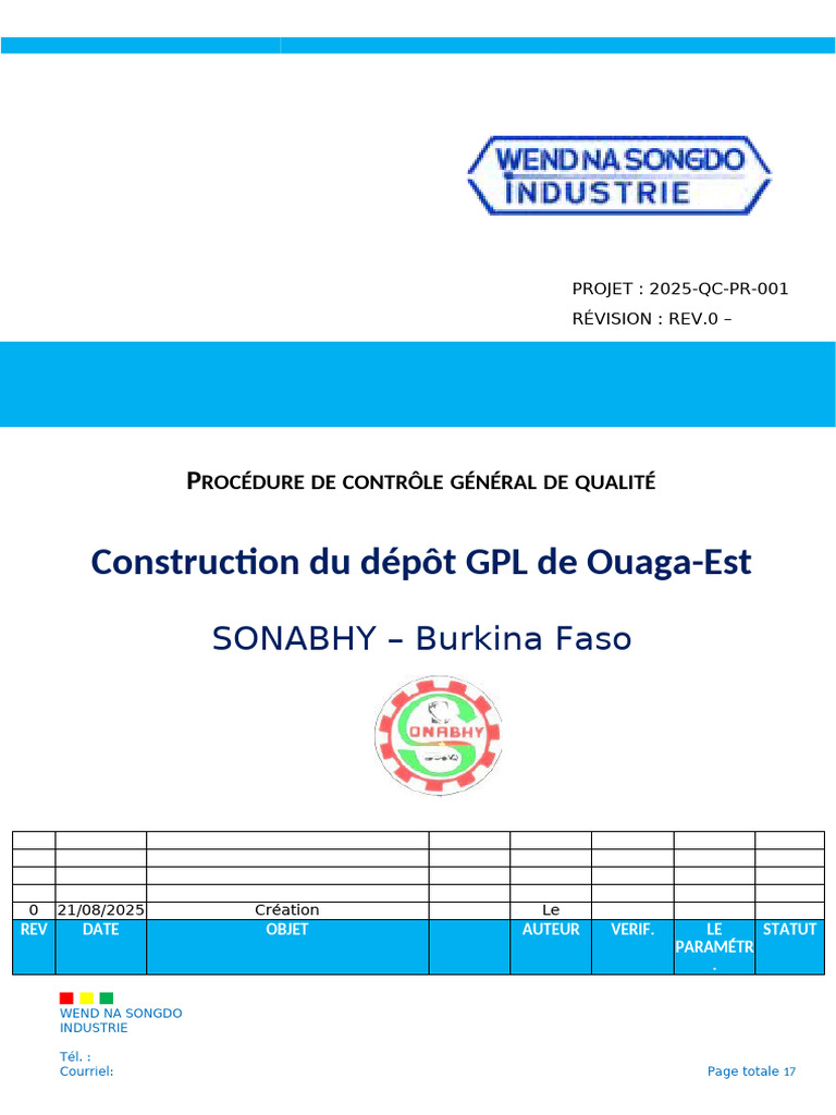 Procédure de Contrôle Qualité GPL Ouaga-Est | PDF | Soudage | Construction