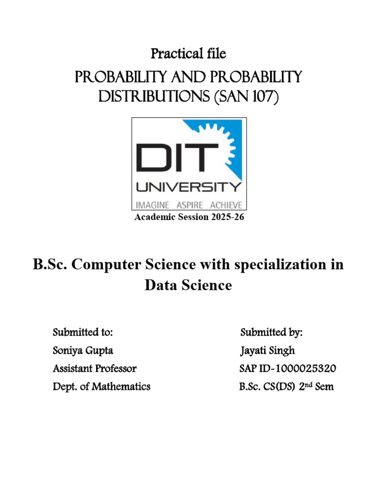 Probability Practical File | PDF