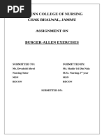 Buerger-Allen Exercise Guide | PDF | Human Leg | Anatomical Terms Of Motion