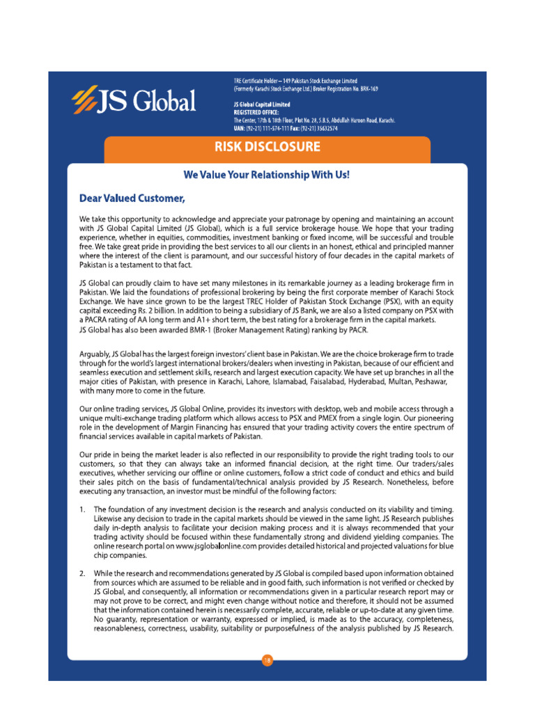 Risk Disclosure | PDF
