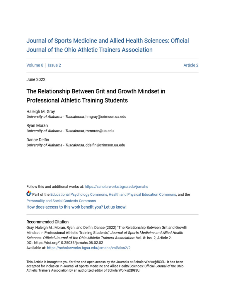 Grit and Growth Mindset | PDF | Grit (Personality Trait) | Mindset