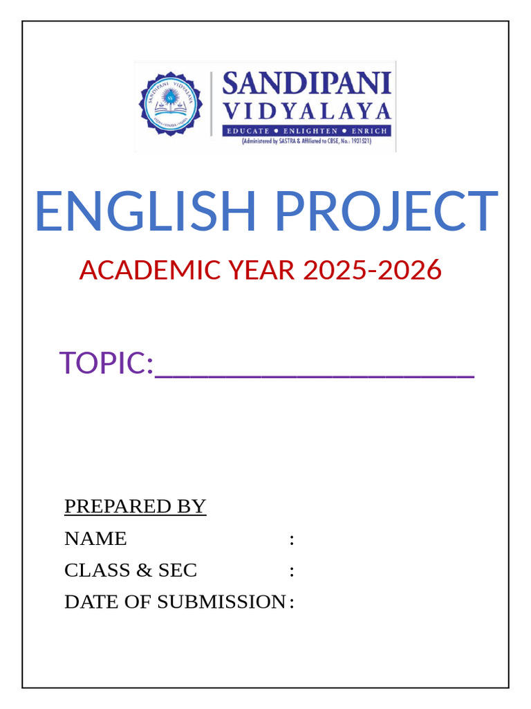 English Project Template | PDF