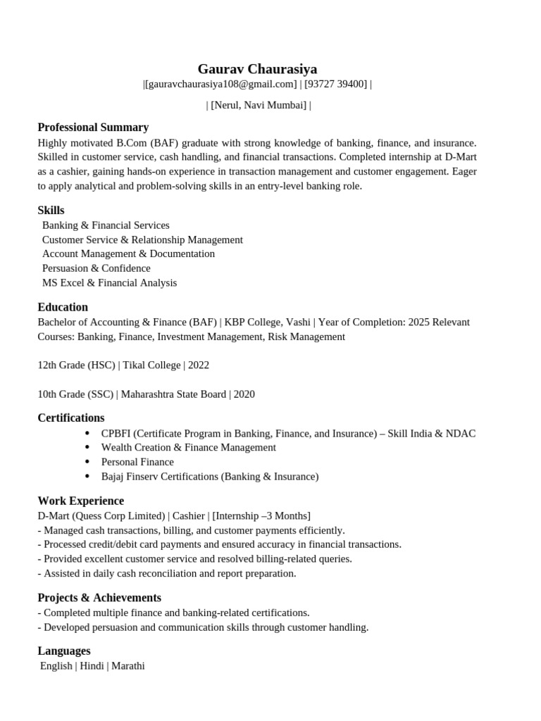 Gaurav Resume | PDF