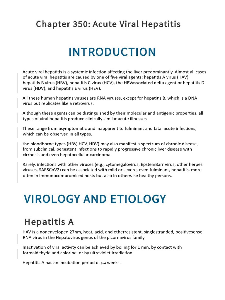 Viral Hepatitis Chapter Notes | PDF | Hepatitis B | Clinical Medicine