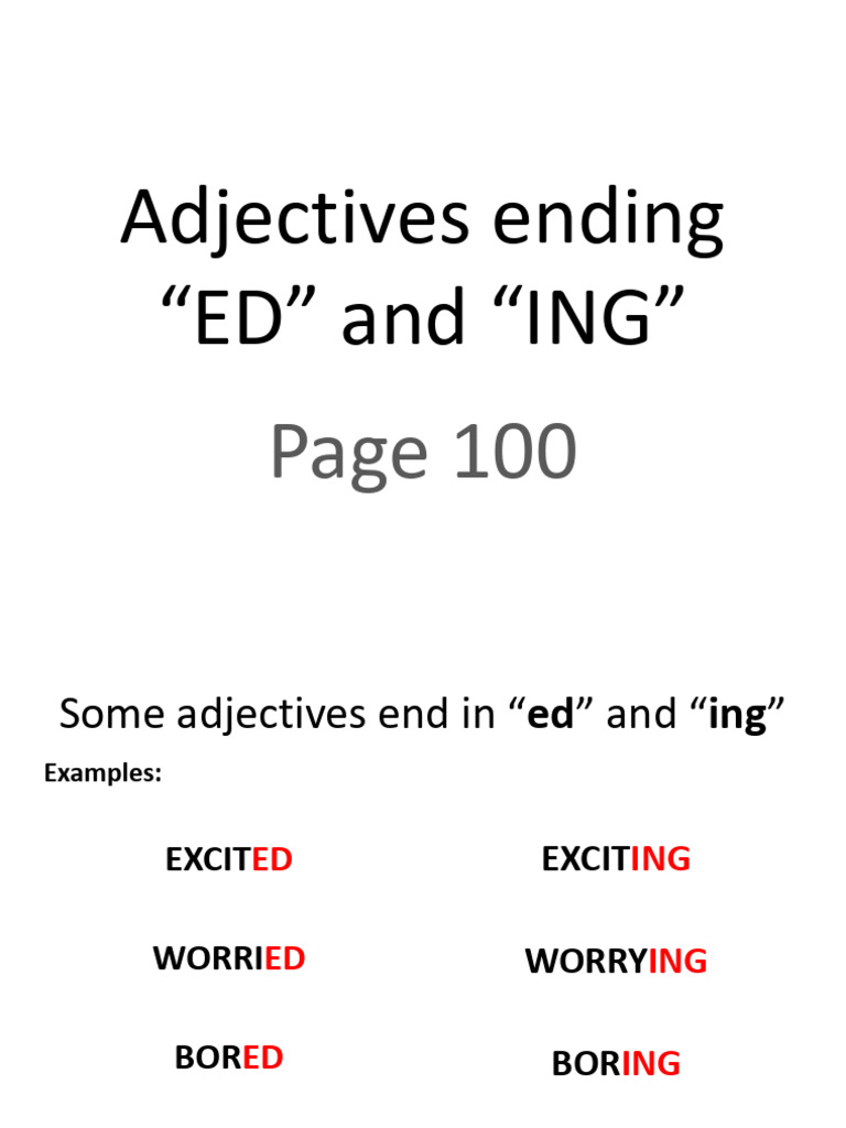 Understanding "ED" and "ING" Adjectives | PDF