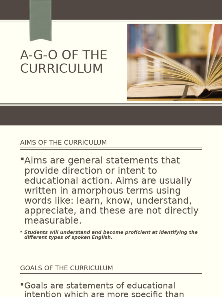 Aims - Goals - Objectives of The Curriculum - Report | PDF