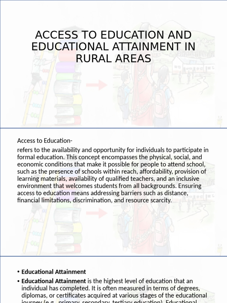 Access To Education and Educational Attainment in Rural | PDF