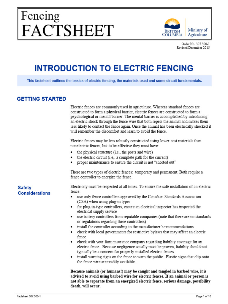 307300-1 Introduction To Electric Fencing | PDF | Insulator ...