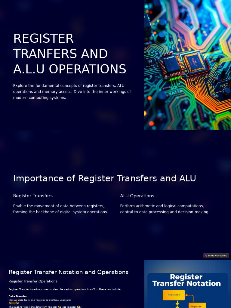 Register Transfers and ALU Operations Guide | PDF | Computer ...