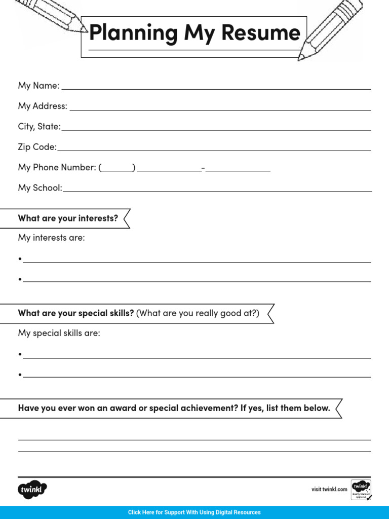 Digital Resume Questions Activity For Life Skills Special Education | PDF