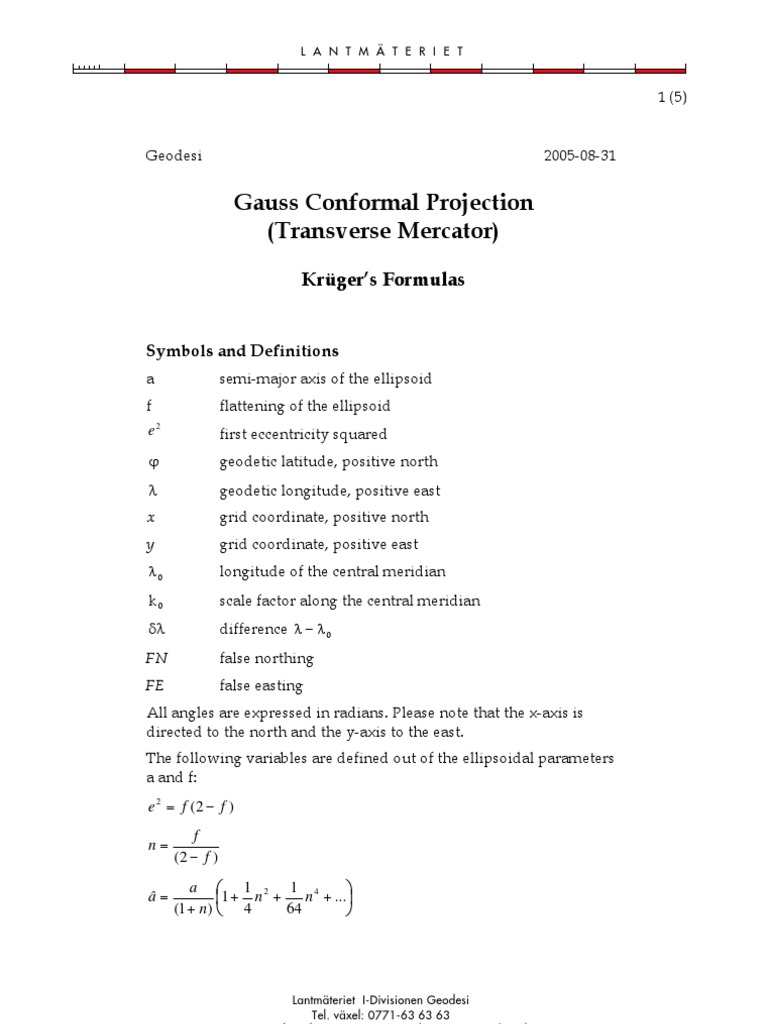Gauss Conformal Projection | PDF | Latitude | Infographics