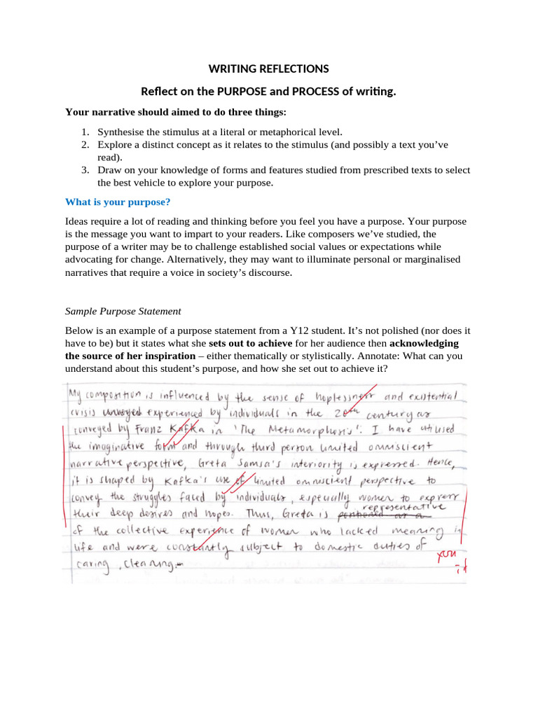 Reflection Scaffold - Year 10 | PDF | Narrative | Communication